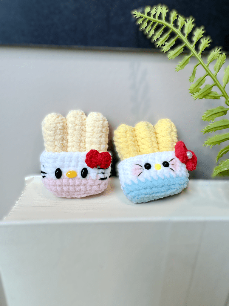 Kitty Fries – Crochet French Fries with Bow - Rachel Mona Handicrafts